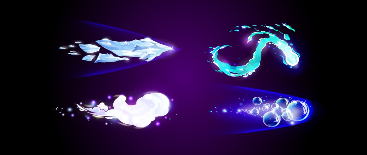Magic blast game vfx light effect cartoon Vector Image