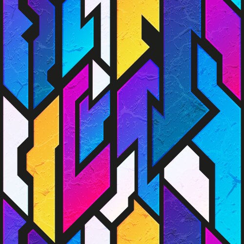 Abstract geometric seamless pattern with grunge Vector Image