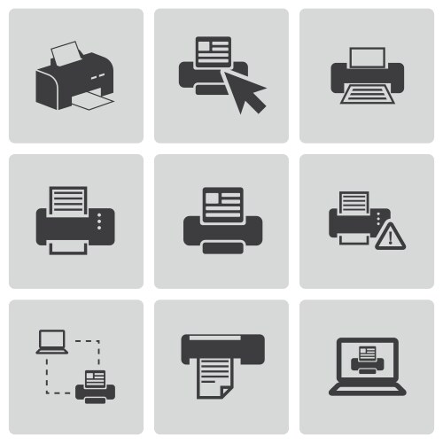 Basic printing icons Royalty Free Vector Image