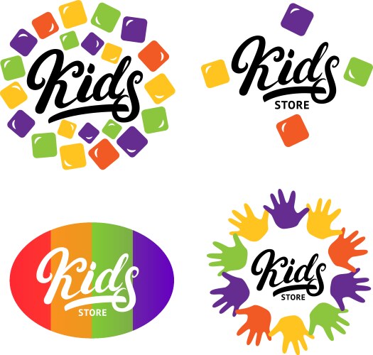 Creative kids logo craft and painting creativity Vector Image