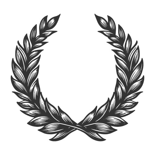 Laurel wreath hand drawn sketch Royalty Free Vector Image