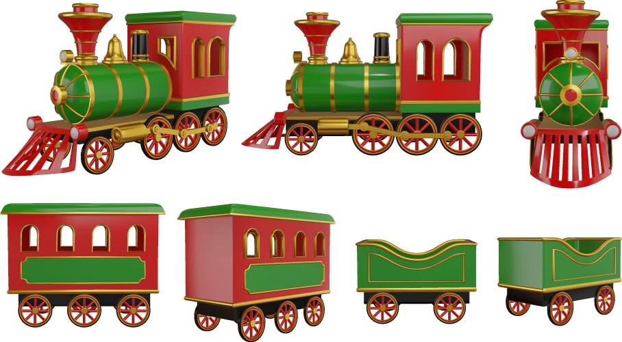 3D Steam Train - Side View – Royalty-Free Vector | VectorStock