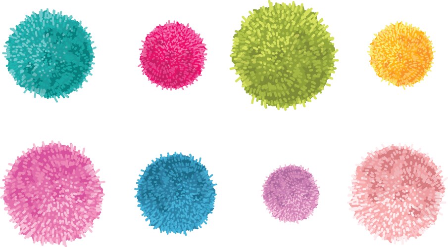 Red Blue Pom Poms Vector Images (75)