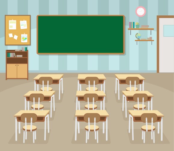 An interior empty classroom Royalty Free Vector Image