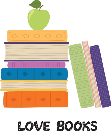 Books love Royalty Free Vector Image - VectorStock