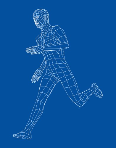 3d running man design for sport business science Vector Image