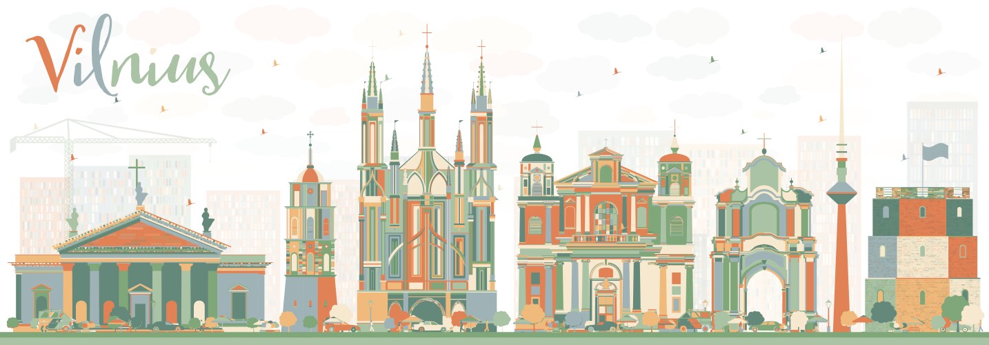 Vilnius cathedral lithuania architectural Vector Image