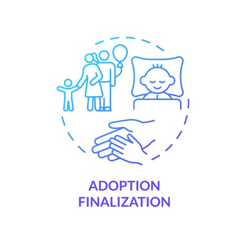 Step parent adoption blue gradient concept icon Vector Image