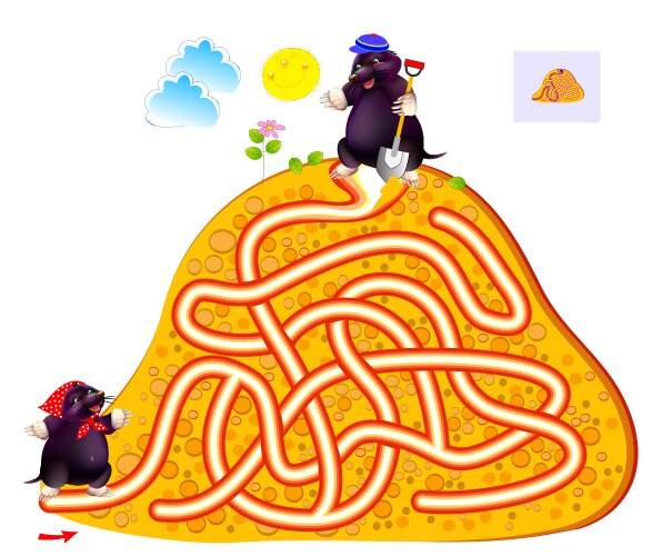 Best labyrinths which mouse can find the way Vector Image