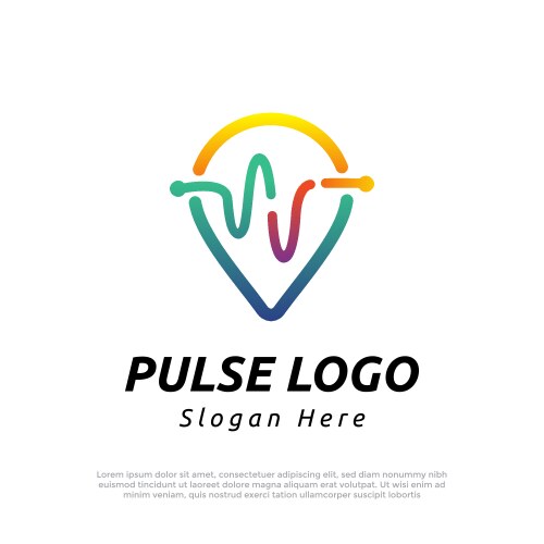 Minimalist pulse logo design template Royalty Free Vector