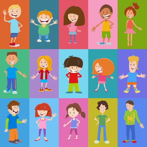 Pattern or background design with cartoon children