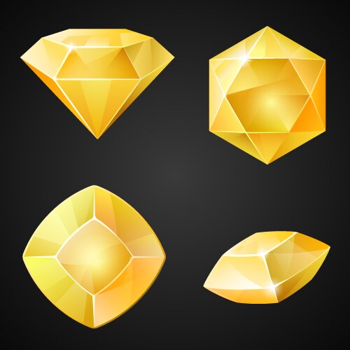 Set of green gemstones Royalty Free Vector Image