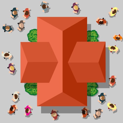 Room with furniture top view Royalty Free Vector Image