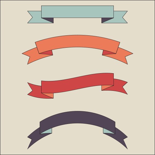 Retro vintage engraving style ribbon set Vector Image