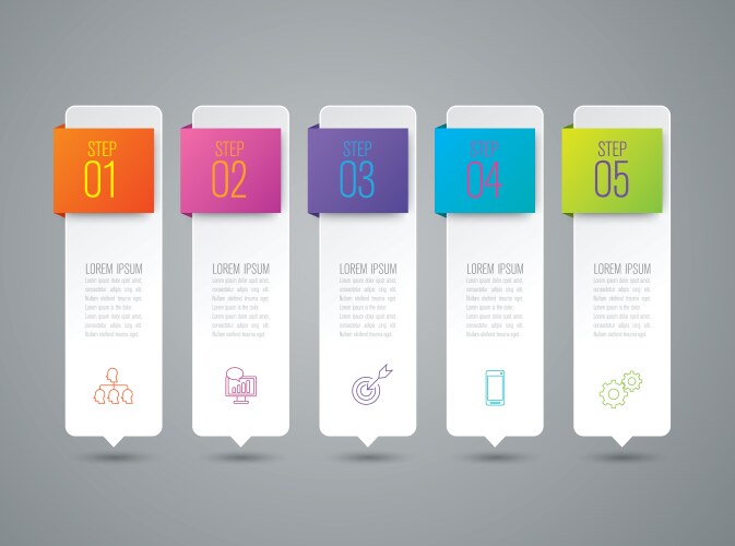 Infographic design with 5 step Royalty Free Vector Image