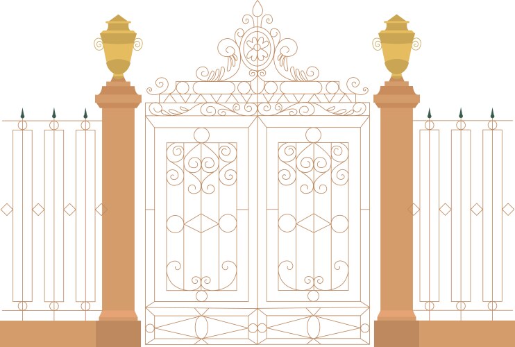 Garden gate Royalty Free Vector Image - VectorStock