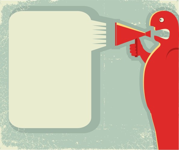 Retro man with loudspeaker Royalty Free Vector Image