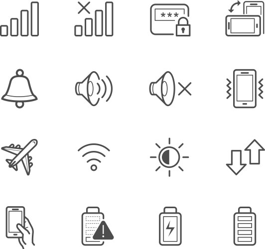 Communication icons grey Royalty Free Vector Image