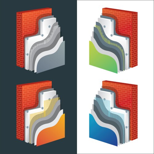 Polystyrene Insulation Wall Section Royalty Free Vector