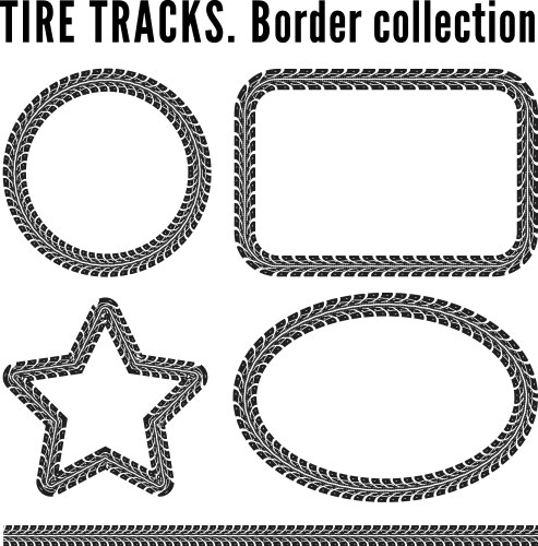 Tire track text circle Royalty Free Vector Image