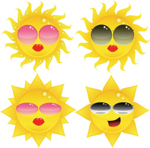 Cartoon Sun Rays (56466) – Royalty-Free Vector | VectorStock