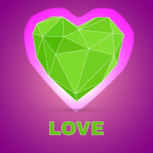 Polygonal heart low poly valentines day Royalty Free Vector