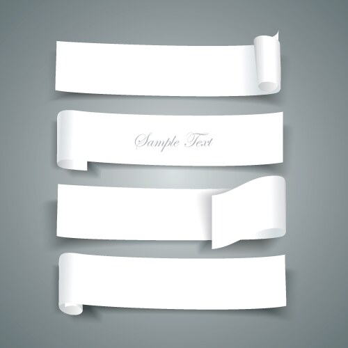 White paper roll ripped design long collections Vector Image