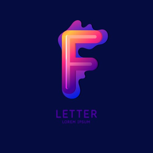 F letter pink bling girly Royalty Free Vector Image