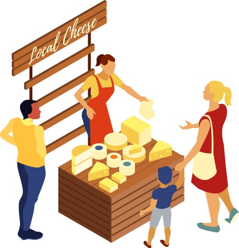 Farmers market flowchart concept Royalty Free Vector Image