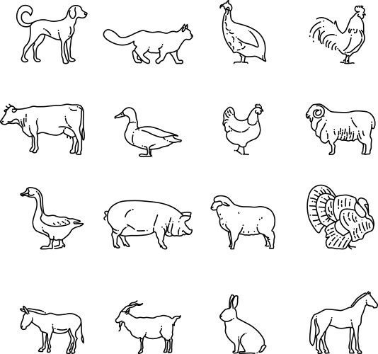 Farm Animals Outline Vector Images (over 42,000)