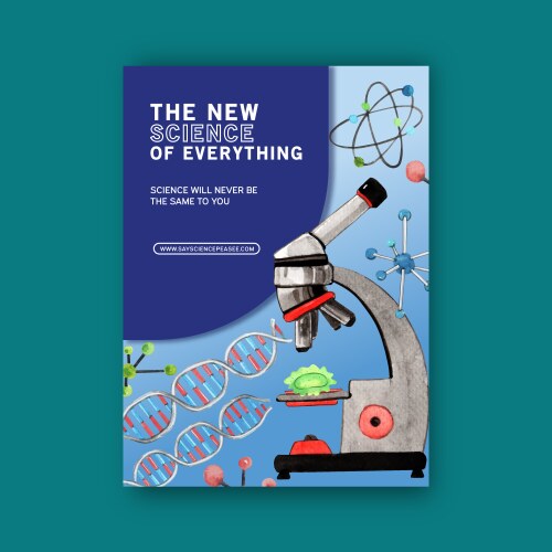 Science cover book design with laboratory – Free Vector | VectorStock