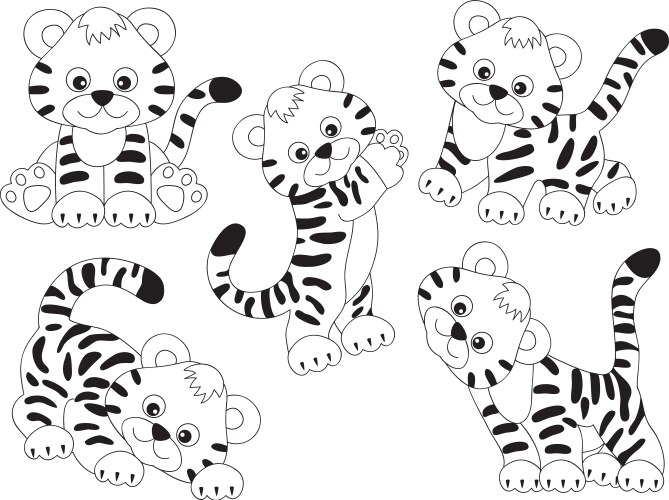 Set of jungle animals Royalty Free Vector Image