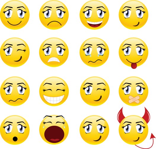 Set beautiful smiles Royalty Free Vector Image