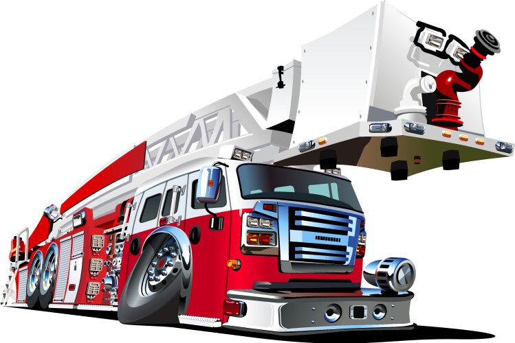 Cartoon of firefighter truck Royalty Free Vector Image
