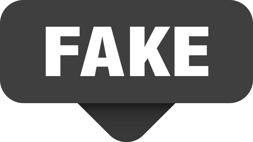 Fake sticker sign on transparent background Vector Image
