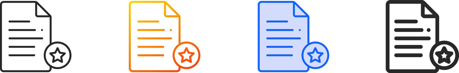 File iconthin linear gradient blue stroke Vector Image