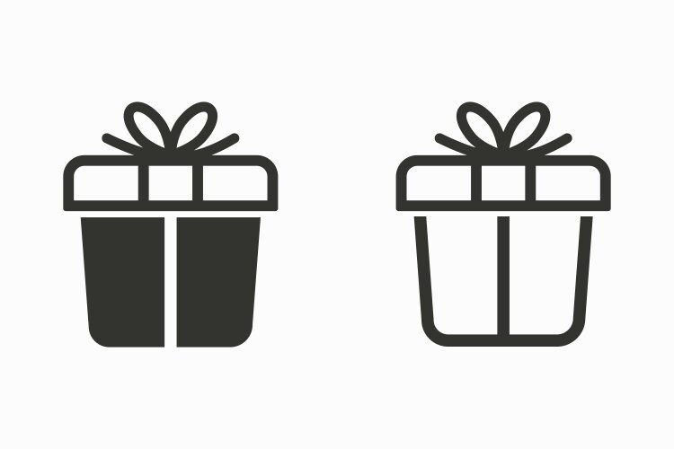Open gift box icon set of surprise Royalty Free Vector Image