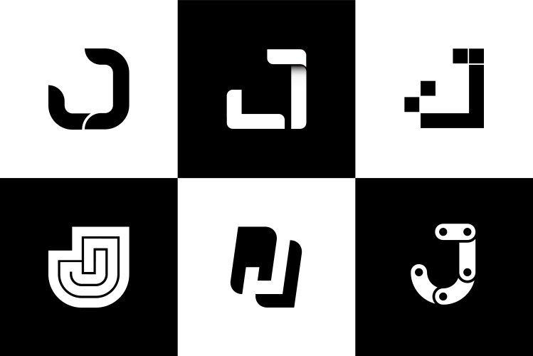 Letter j fonts and logo design Royalty Free Vector Image