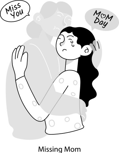 Mom talking with kids doodle mini Royalty Free Vector Image