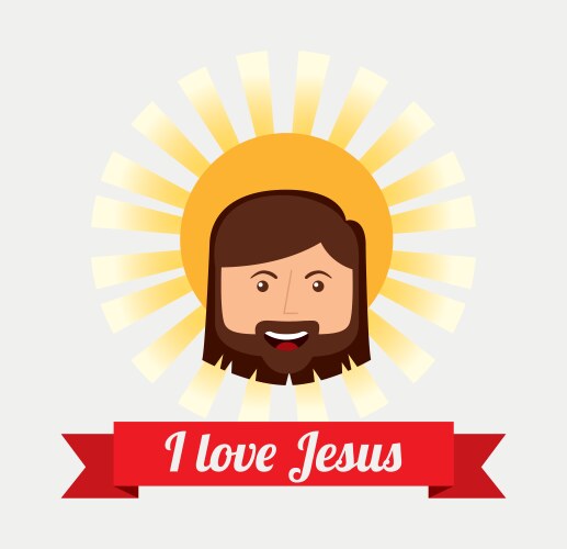 Jesus loves you lettering religion concept Vector Image