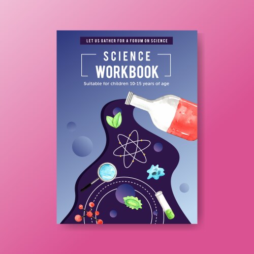 Science cover book design with laboratory – Free Vector | VectorStock
