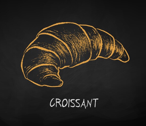 Croissant on chalkboard Royalty Free Vector Image