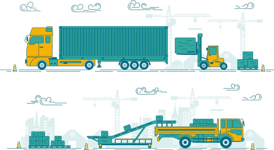 Realistic semi trailer truck Royalty Free Vector Image