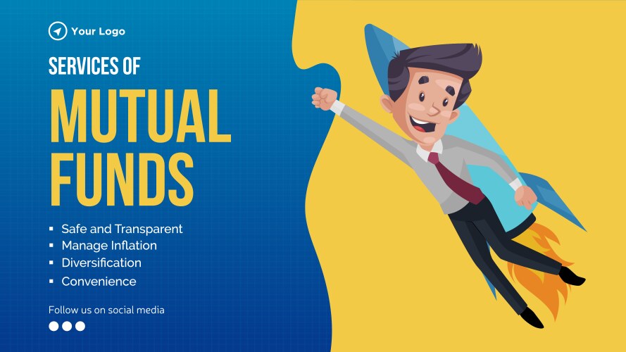 Mutual funds banner design template Royalty Free Vector