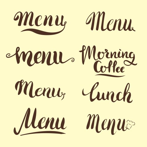 Lettering Menu Vector Images (over 36,000)