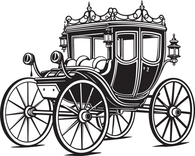 Noble wedding transport emblematic black logo Vector Image