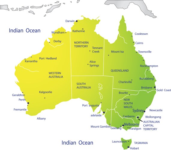 Australia map with states and territories Vector Image