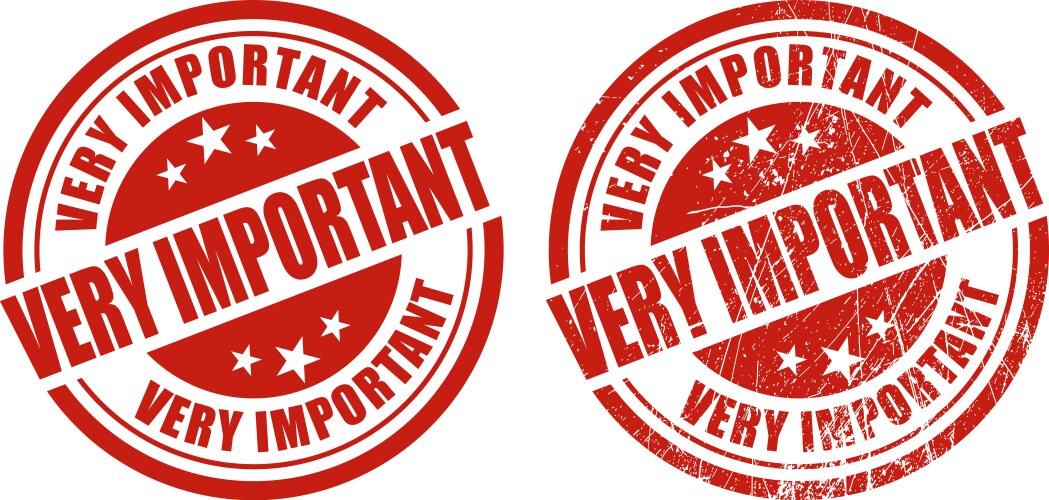 Very important stamp seal design Royalty Free Vector Image