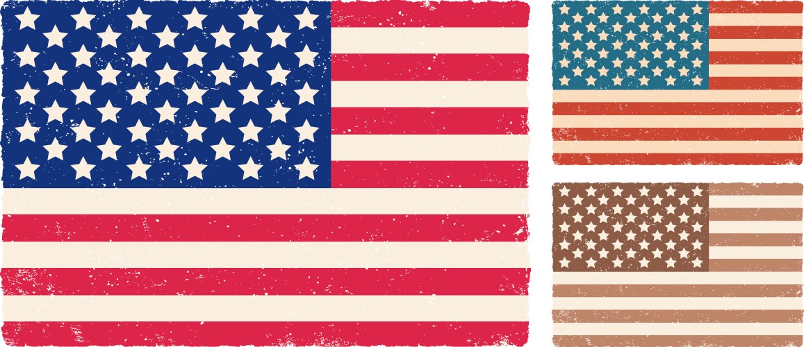 Grunge old american flag Royalty Free Vector Image
