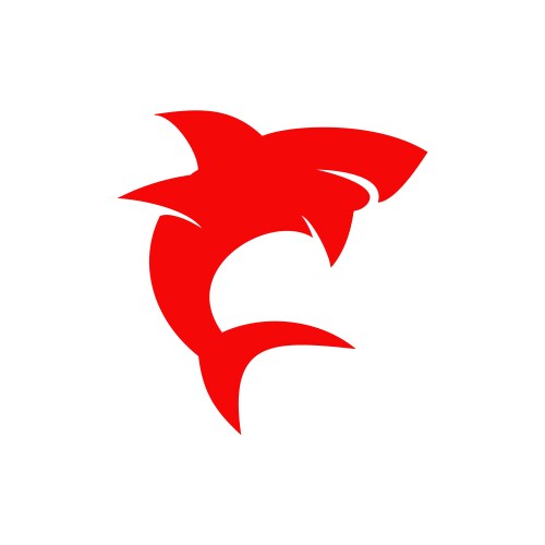 Shark pixel art marine predator 8 bit graphics Vector Image